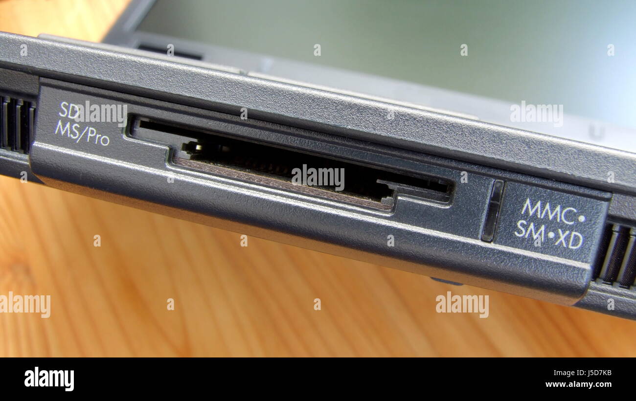 card reader in notebook Stock Photo - Alamy