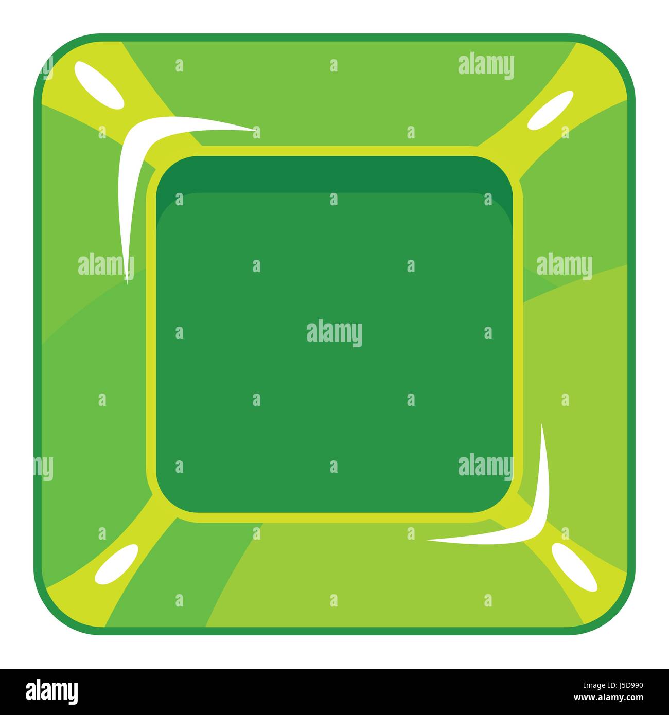 Square green button icon. Cartoon illustration of square green button ...