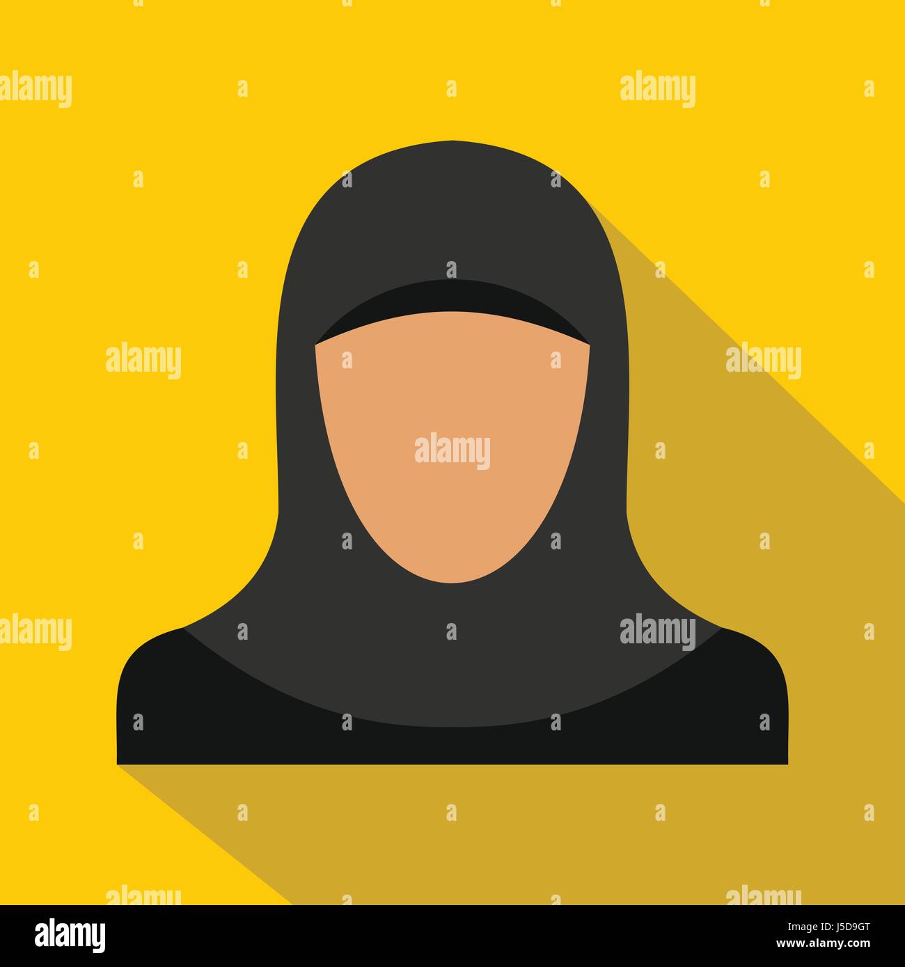 Arabic woman icon. Flat illustration of arabic woman vector icon for ...