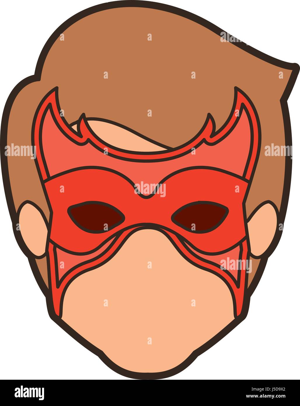 colorful silhouette with faceless guy superhero with mask and thick ...