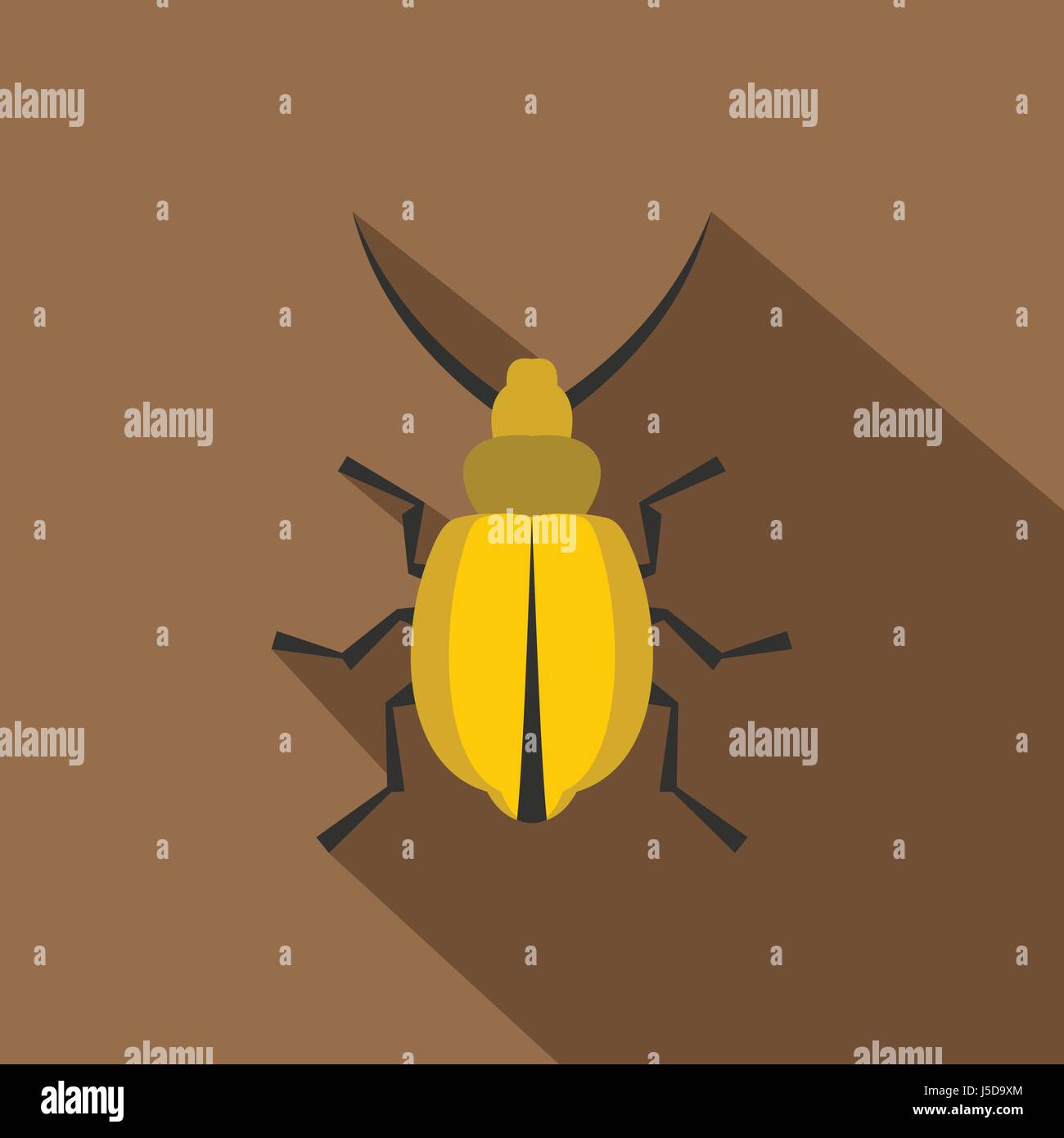Yellow beetle icon. Flat illustration of yellow beetle vector icon for ...