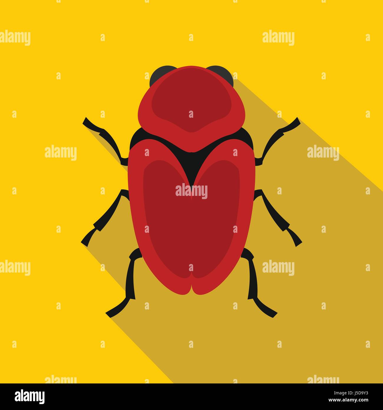 Red beetle icon. Flat illustration of red beetle vector icon for web ...