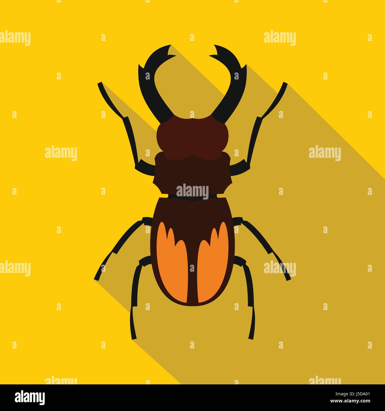 Stag beetle icon. Flat illustration of stag beetle vector icon for web ...