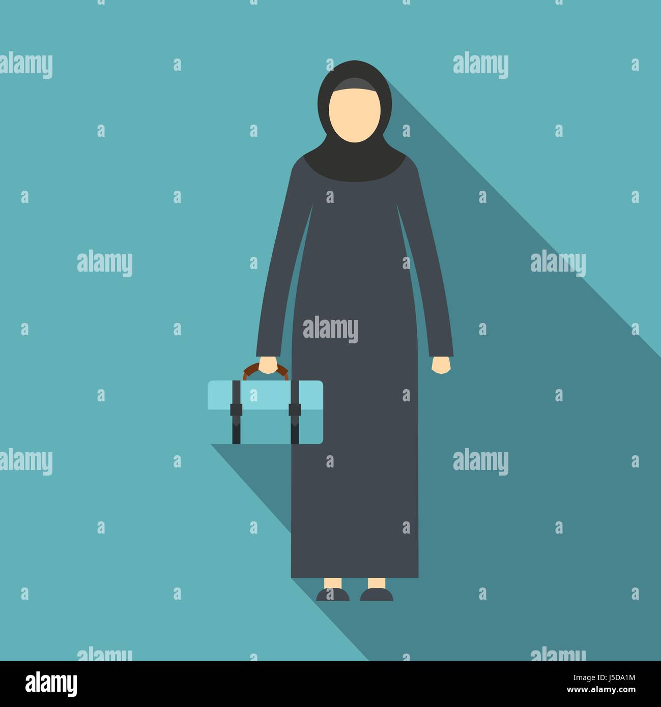 Arabic woman icon. Flat illustration of arabic woman vector icon for ...