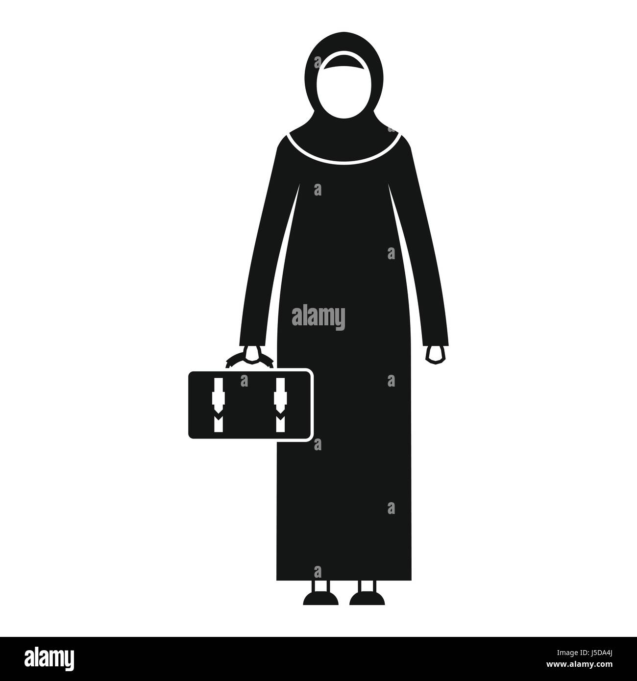 Arabic woman icon. Simple illustration of arabic woman vector icon for ...