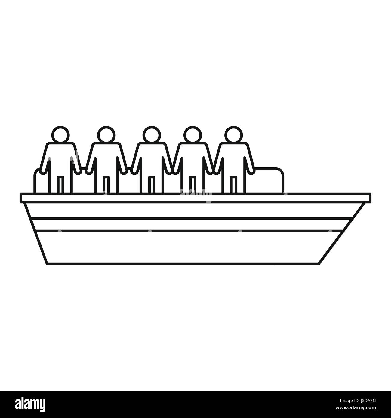 People on ship icon. Outline illustration of people on ship vector icon ...