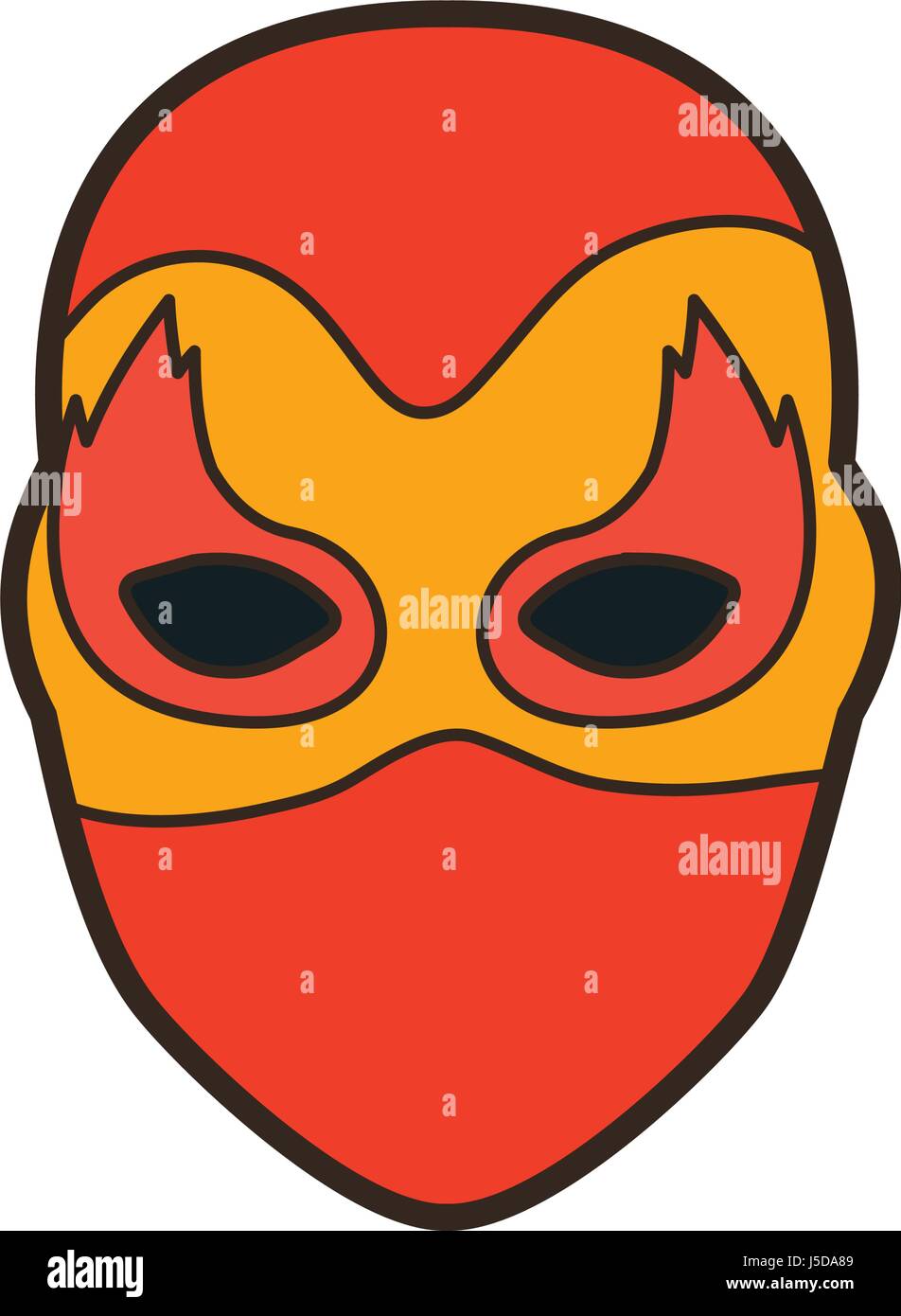colorful silhouette with faceless female superhero with mask and flame ...