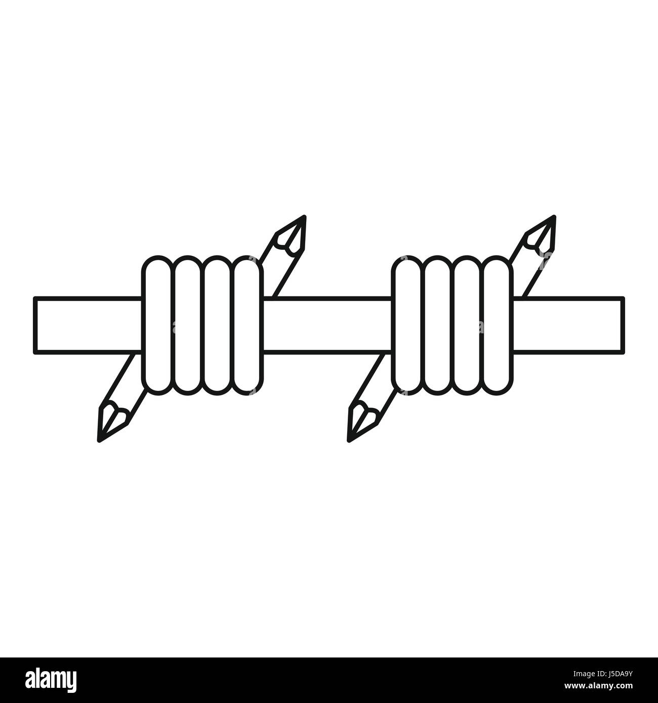 Barbed wire icon. Outline illustration of barbed wire vector icon for ...