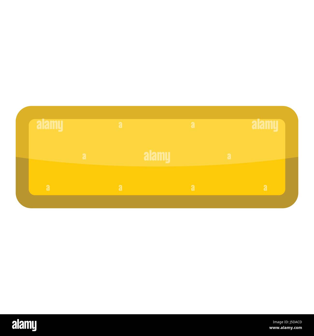 Yellow rectangle button icon. Cartoon illustration of yellow rectangle ...