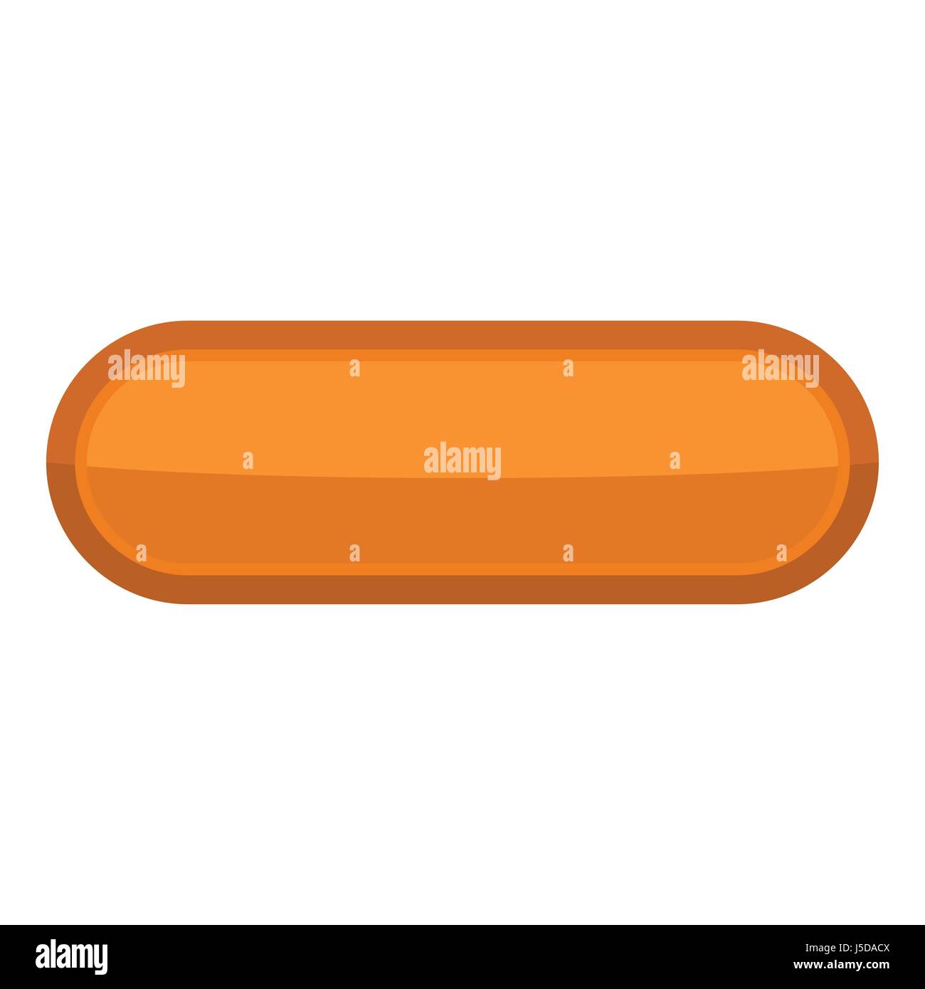 Orange rectangle button icon. Cartoon illustration of orange rectangle ...