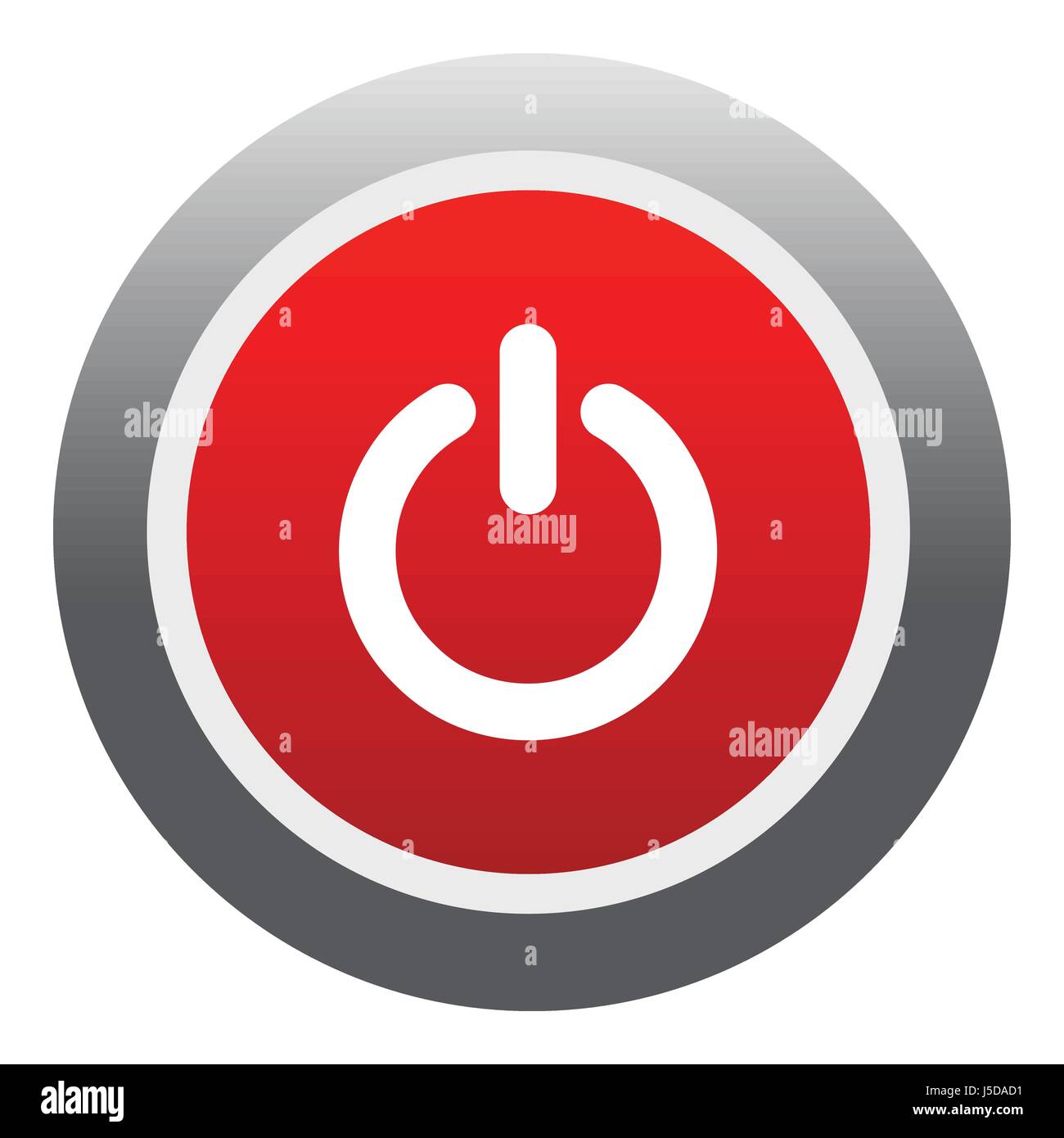 Power red button icon. Flat illustration of power red button vector ...