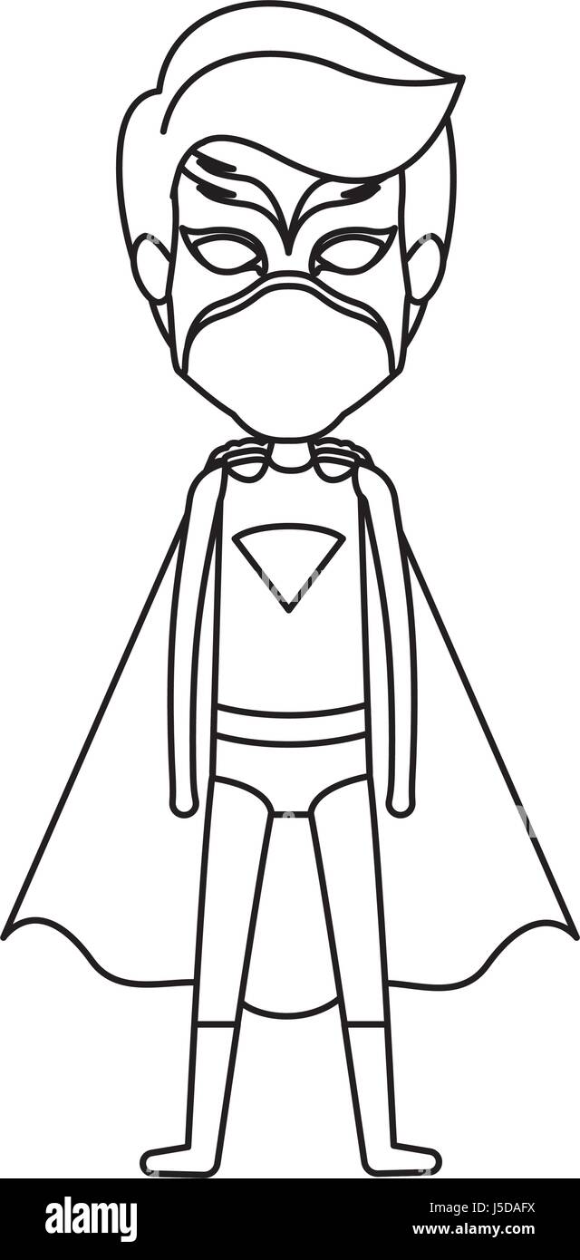 monochrome silhouette faceless with standing male superhero Stock ...