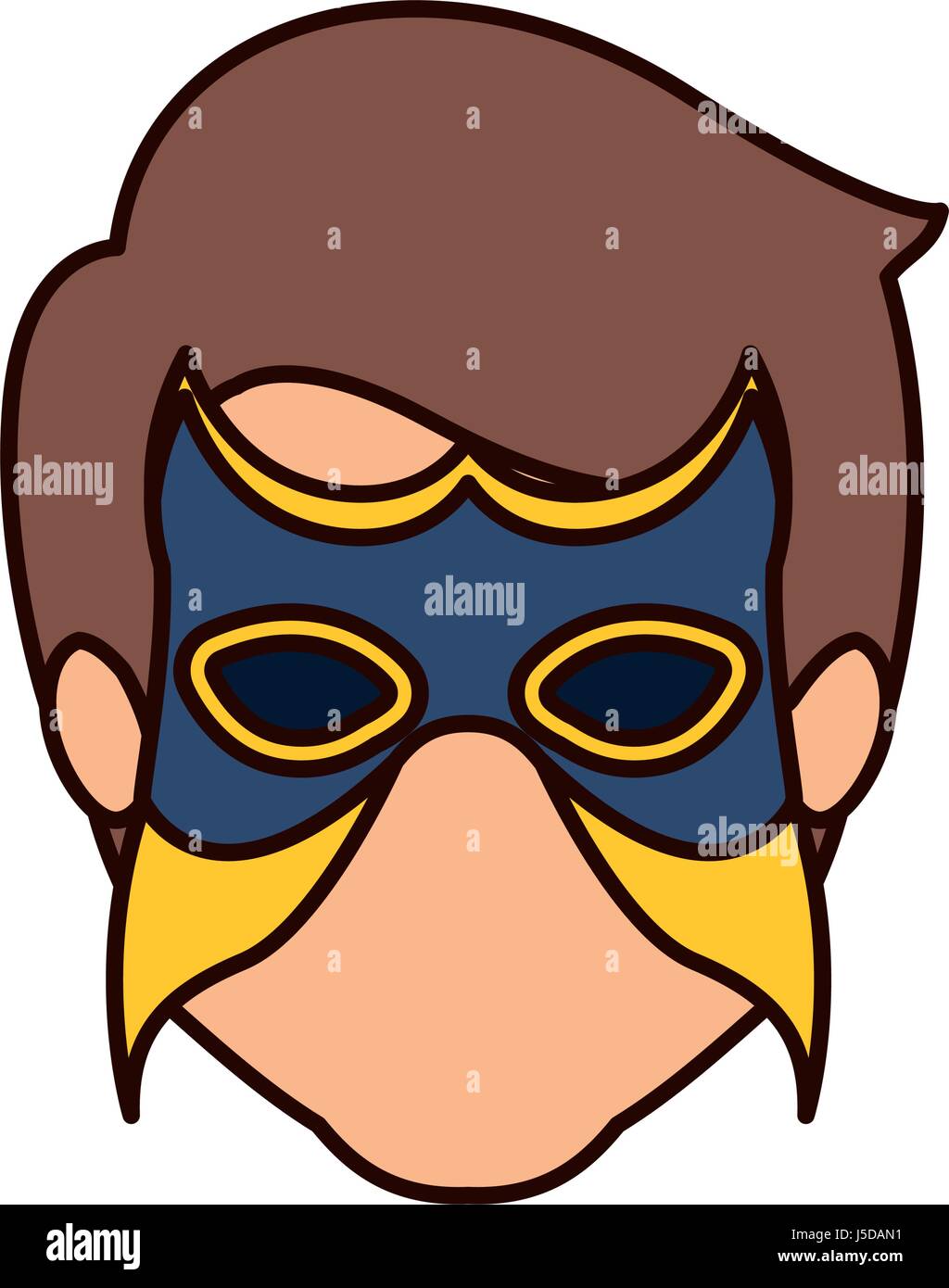 colorful silhouette with faceless man superhero with mask and closed ...