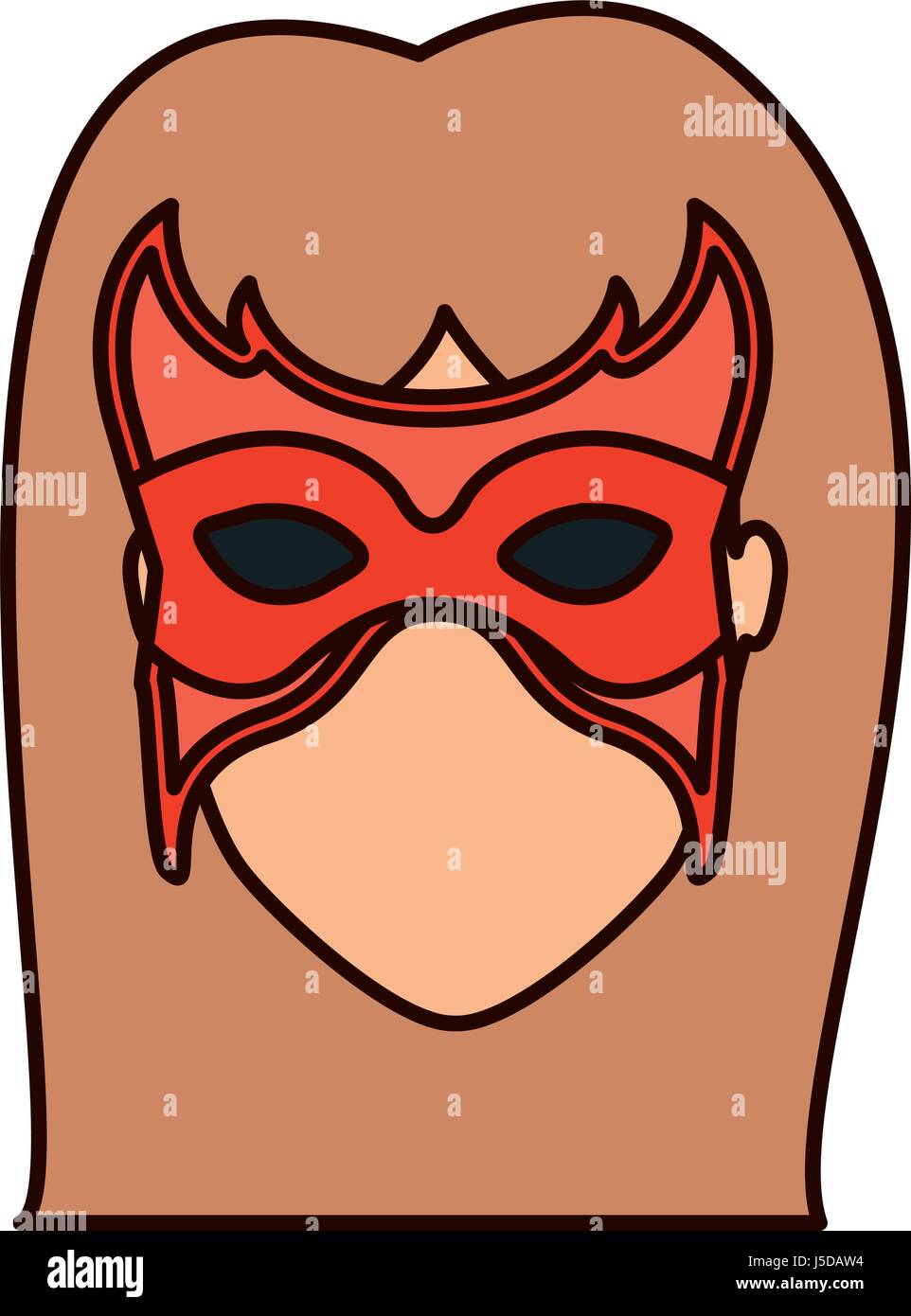 colorful silhouette with faceless woman superhero with long hair with ...