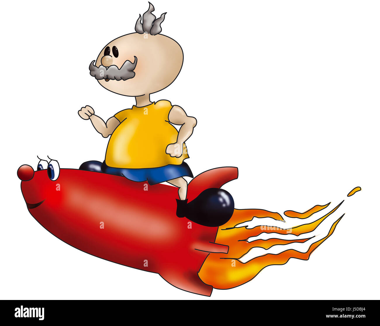 man on rocket Stock Photo - Alamy