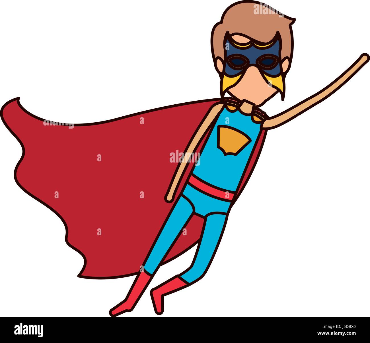 colorful silhouette with faceless superhero male flying in diagonal ...