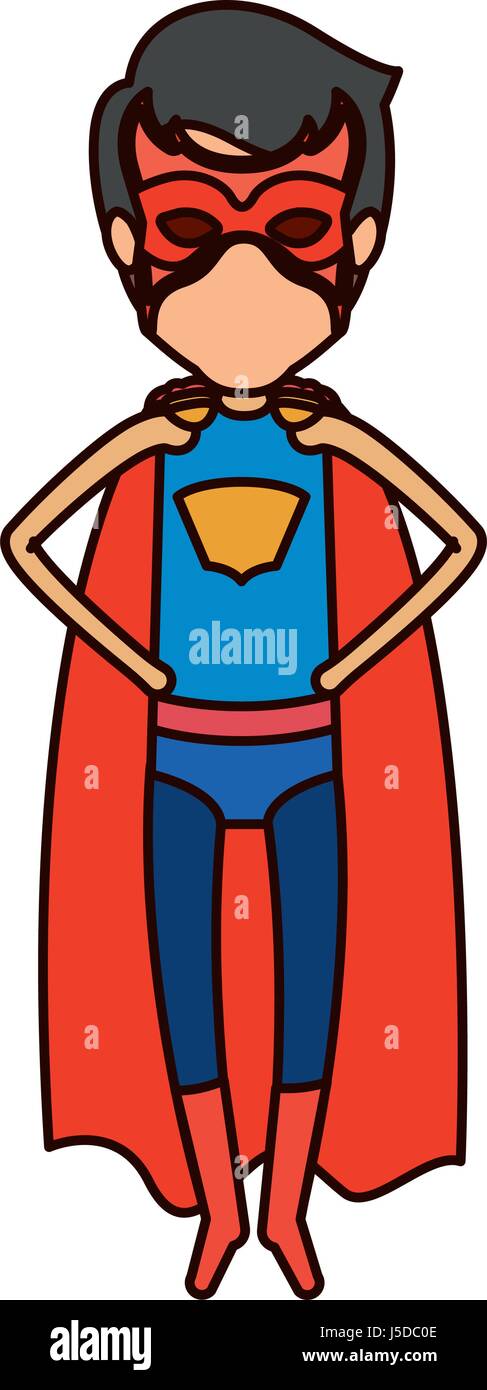 colorful silhouette with faceless superhero young flying with hands in ...