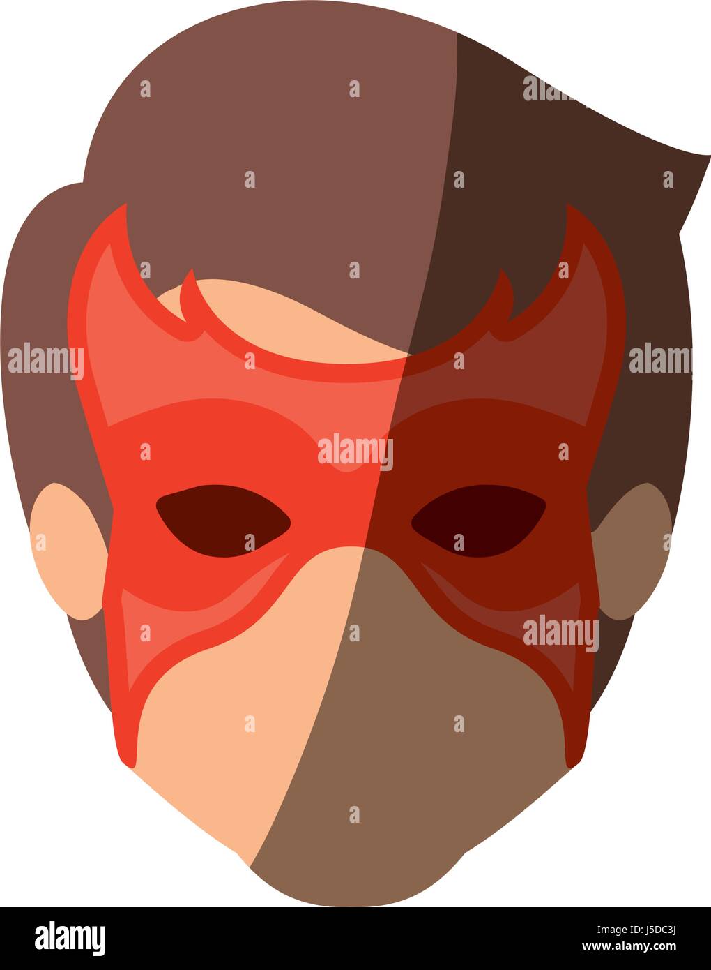 colorful silhouette with faceless guy superhero with mask and without ...
