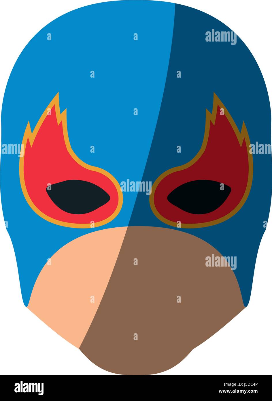 colorful silhouette with faceless man superhero and middle mask and ...