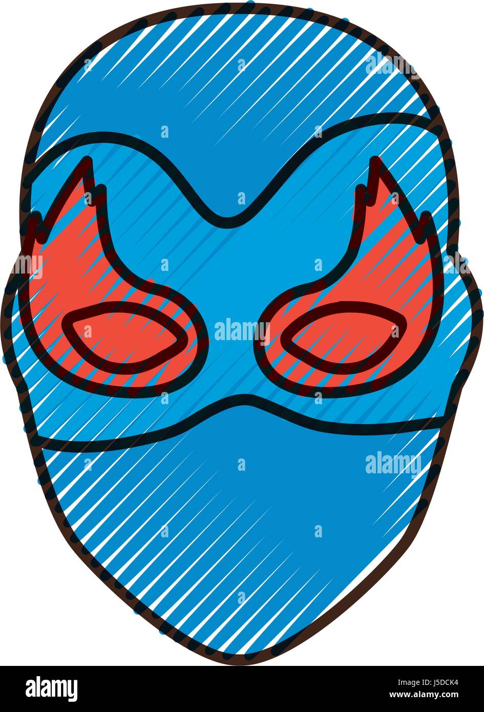 colored pencil silhouette of faceless female superhero with mask and ...