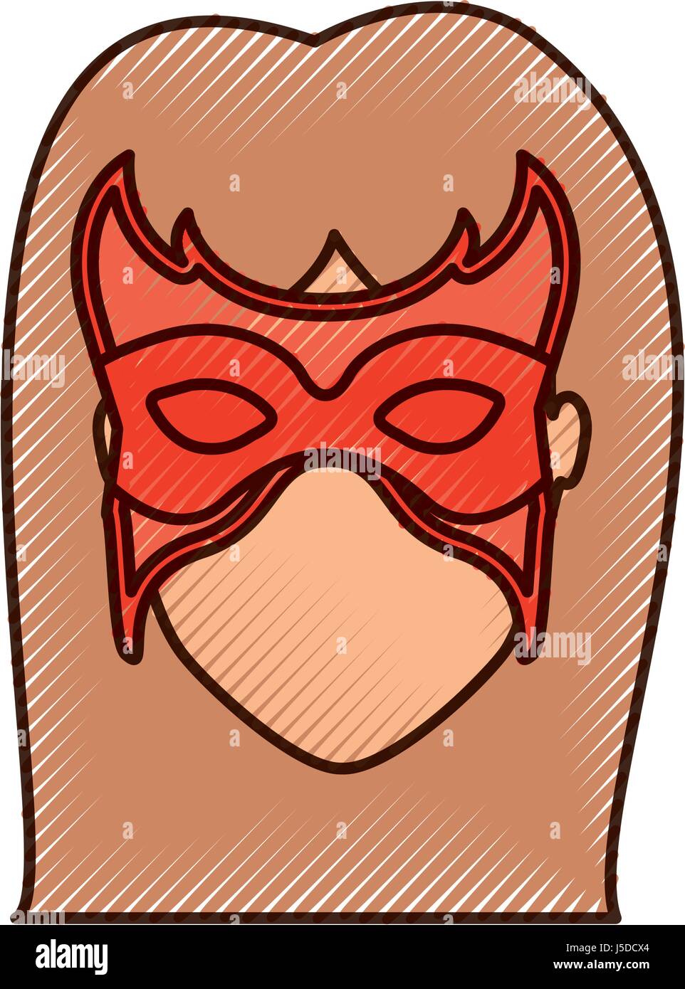 colored pencil silhouette of faceless woman superhero with long hair ...