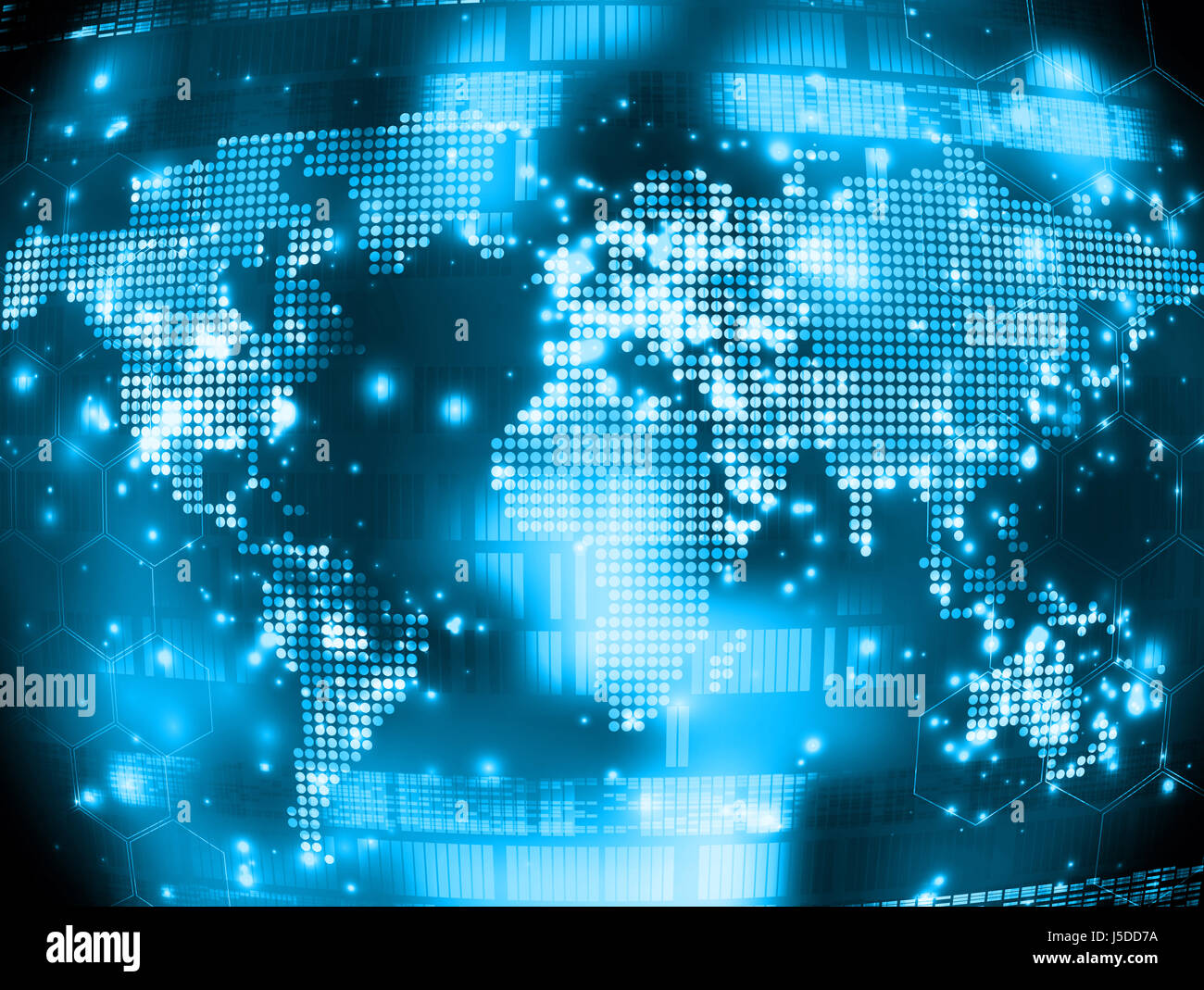 Tech geometry world map background hi-res stock photography and images ...