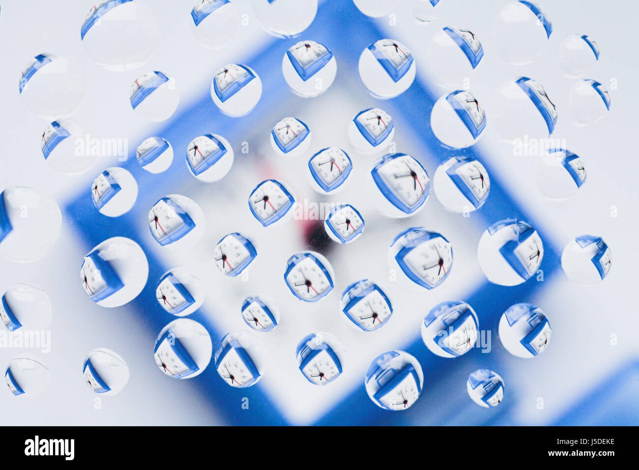 blue clock pointer time mirroring wet time measurement alarm clock ...