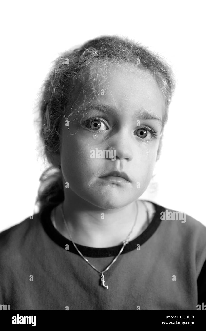 Crying tears child Black and White Stock Photos & Images - Alamy