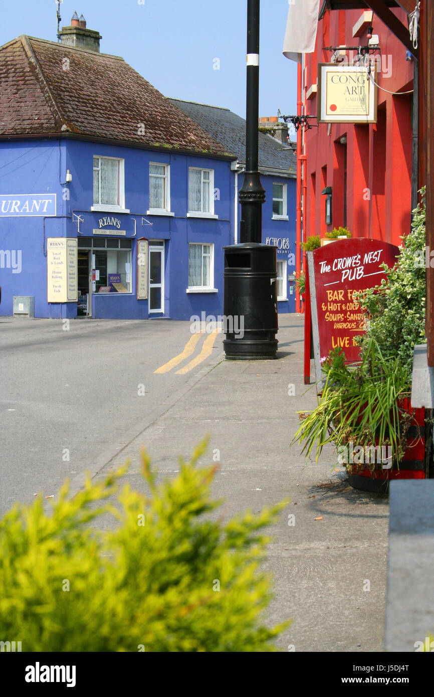 blue houses city town coloured colourful gorgeous multifarious richly ...