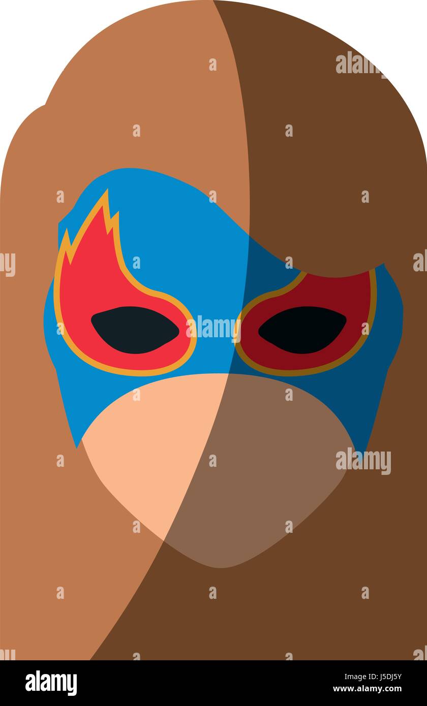 colorful silhouette with faceless girl superhero with hair straight and ...