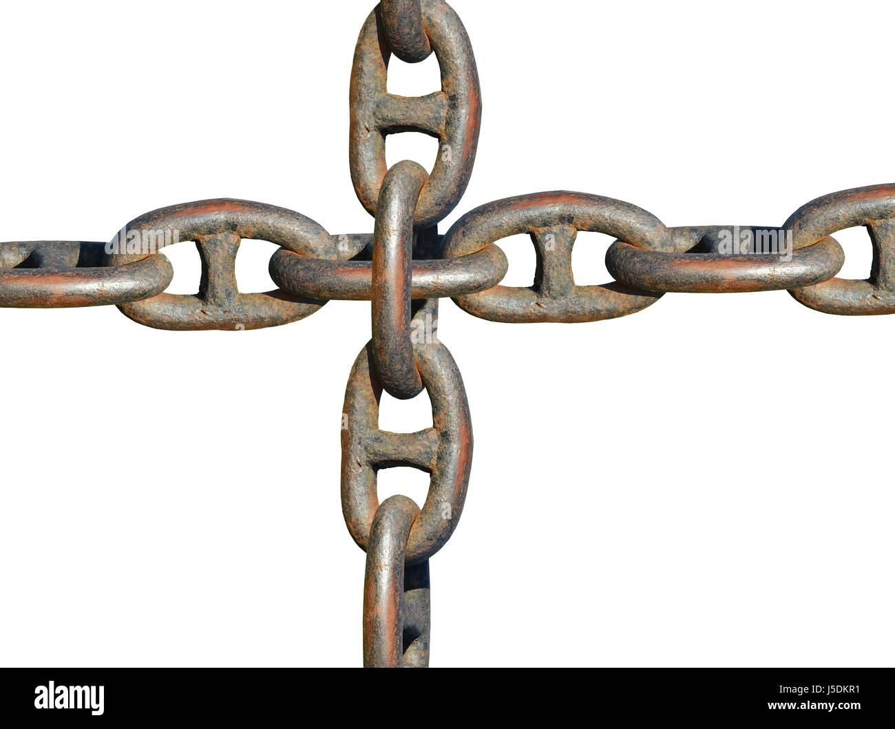 cross chain closed rust safe chain link secured concatenated chained ...