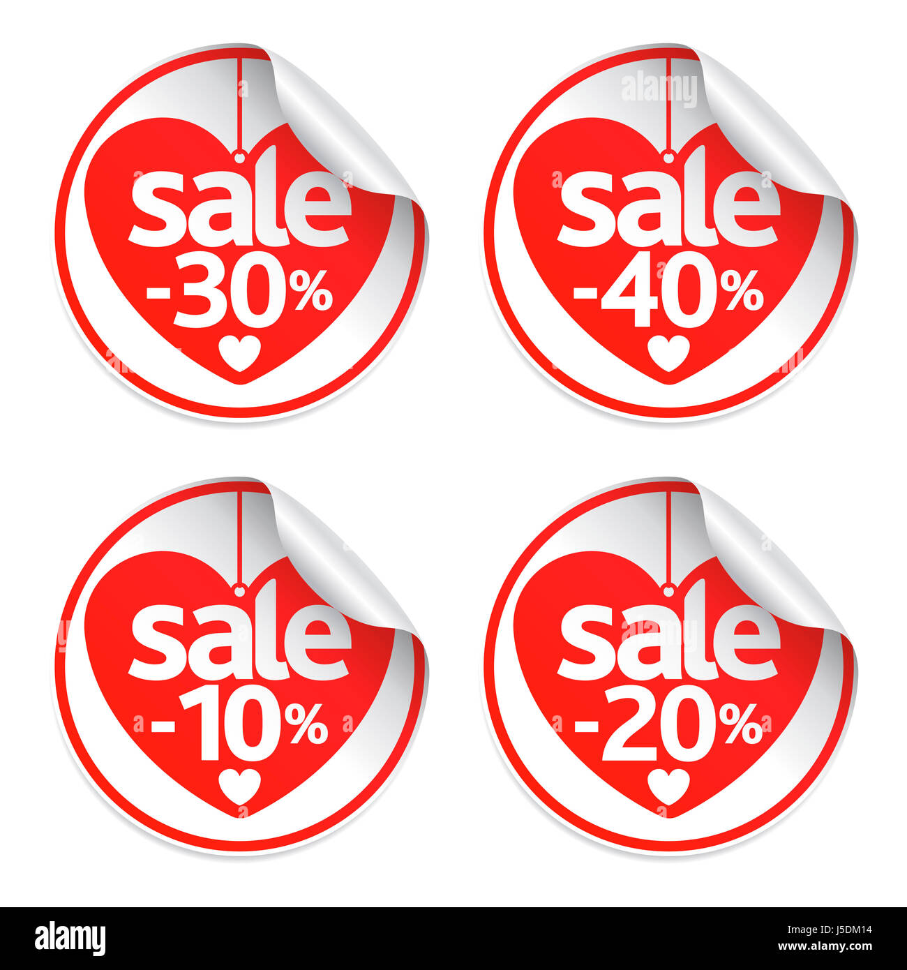 Heart stickers set,red vector Stock Photo - Alamy