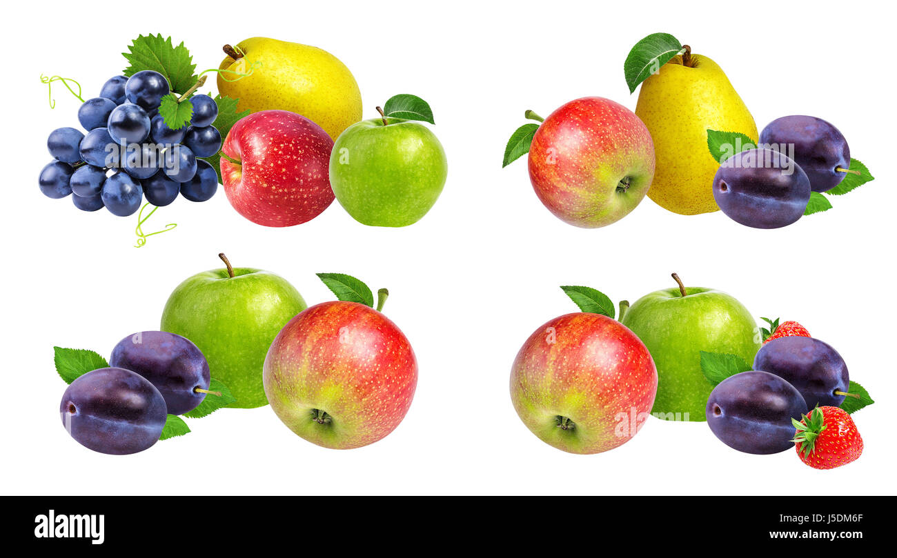 Collection of fruits isolated on white background Stock Photo - Alamy