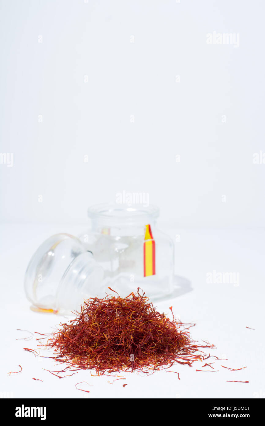 Raw Organic Red Saffron Spice Stock Photo - Alamy