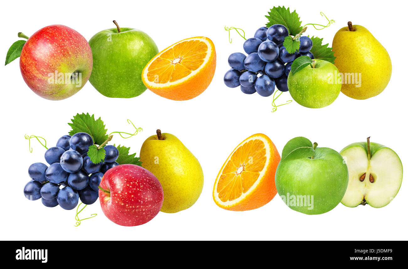 Collection of fruits isolated on white background Stock Photo - Alamy