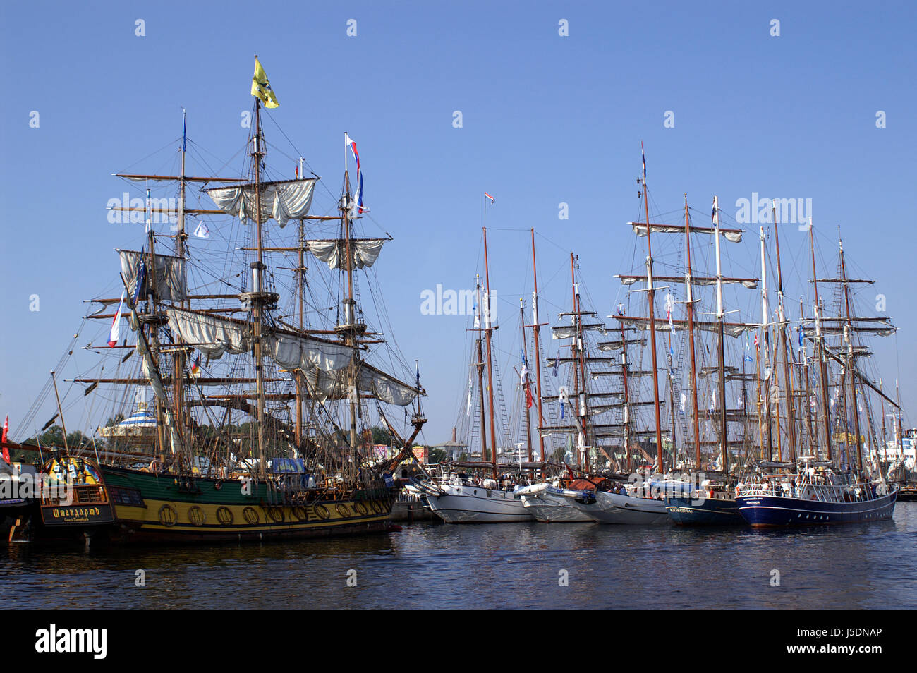 brimming the city harbor in rostock Stock Photo - Alamy