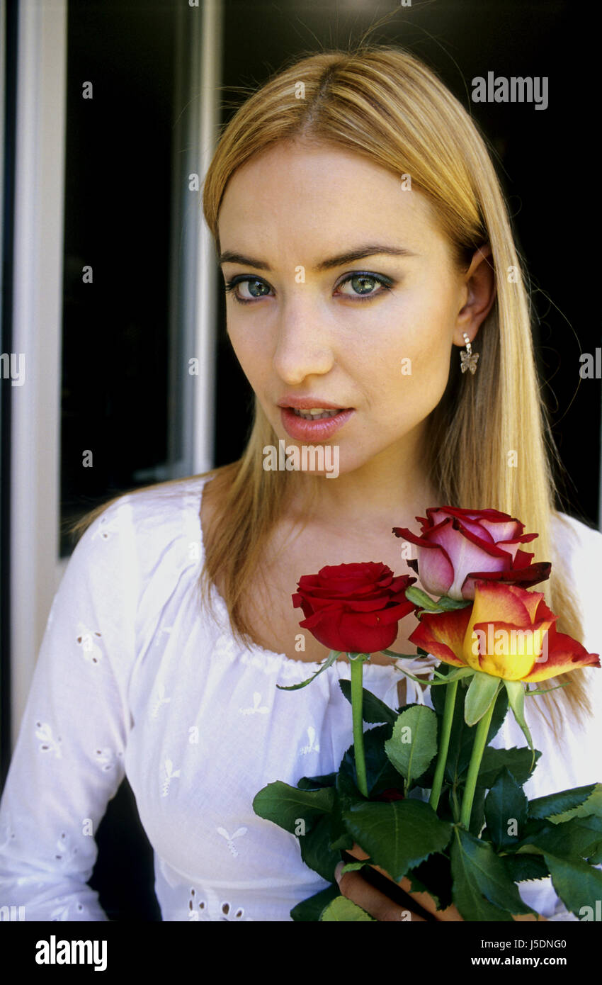 girl with roses Stock Photo - Alamy