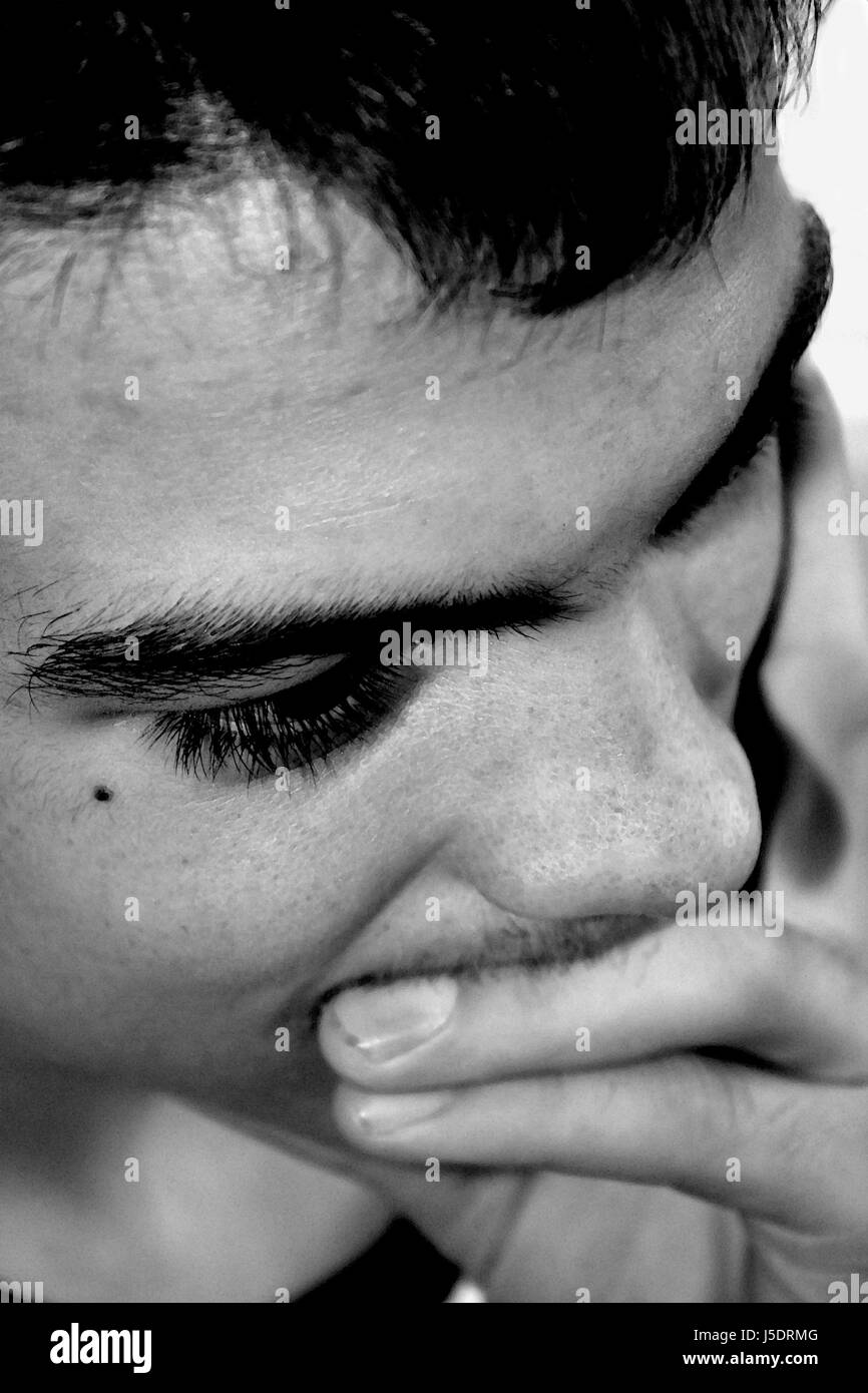 hand meditative finger feeling emotions face meditate sad human human ...