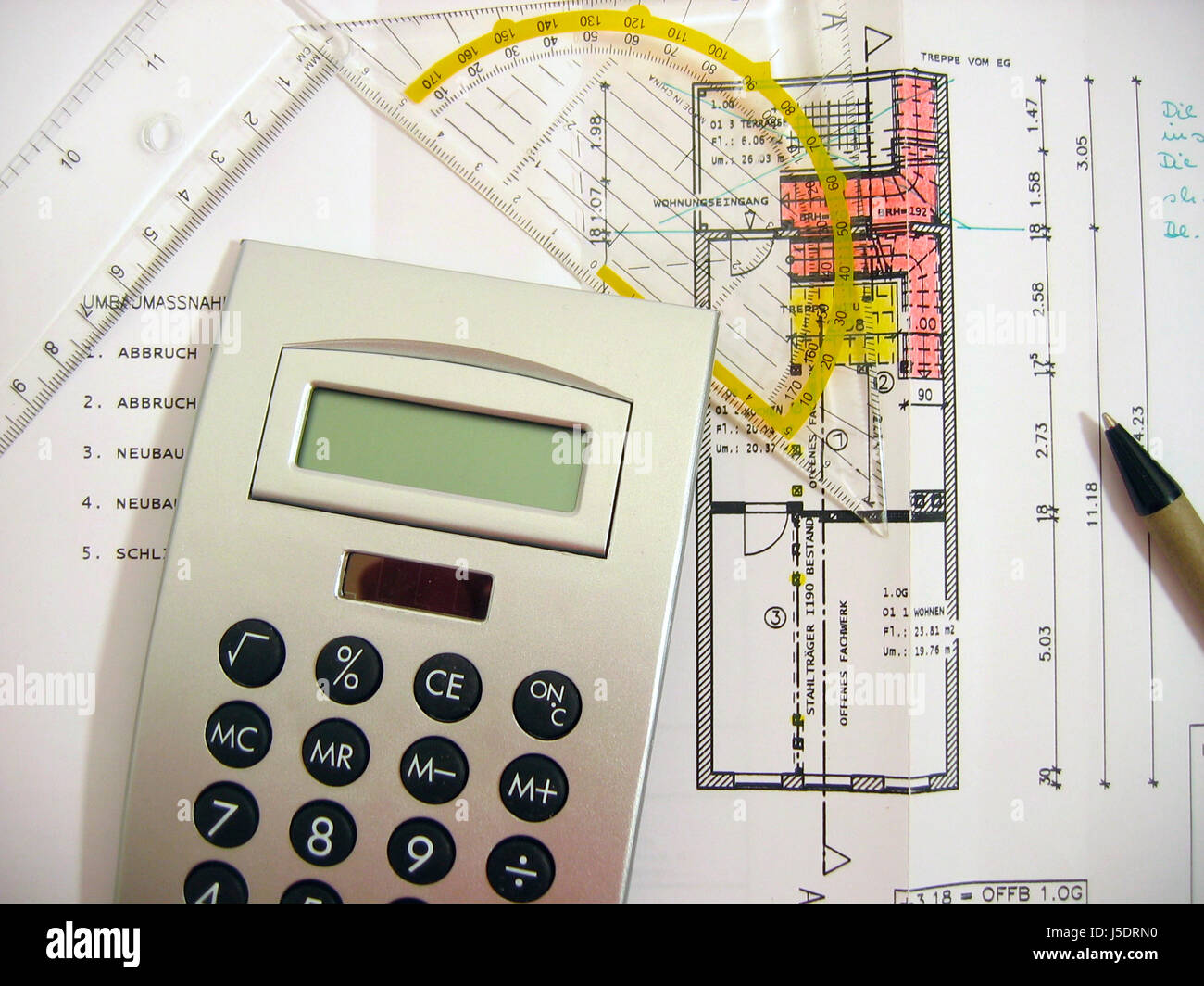 planning pocket calculator drawing photo picture image copy deduction ...