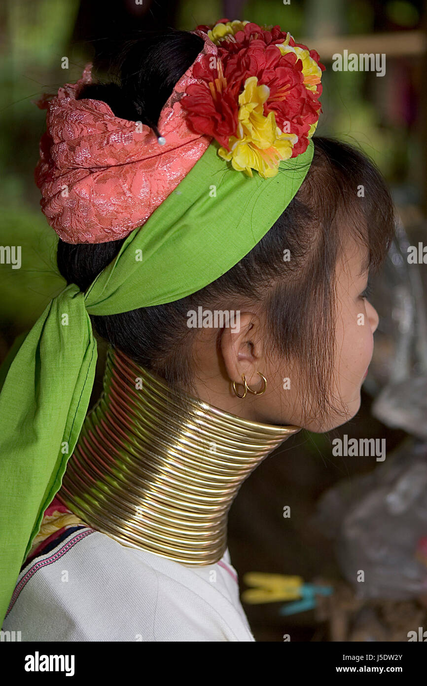 portrait of a long-necked woman Stock Photo - Alamy