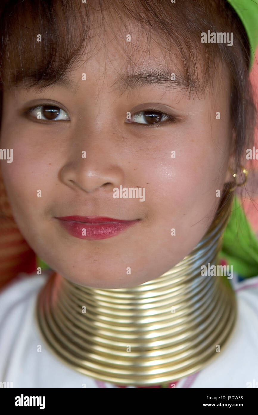 portrait of a long-necked woman Stock Photo - Alamy