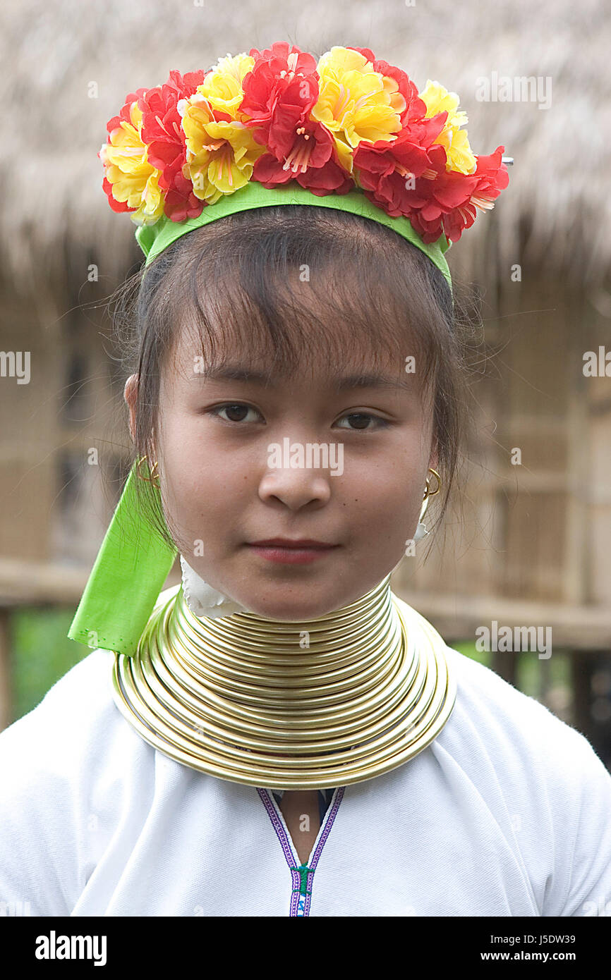 portrait of a long-necked woman Stock Photo - Alamy
