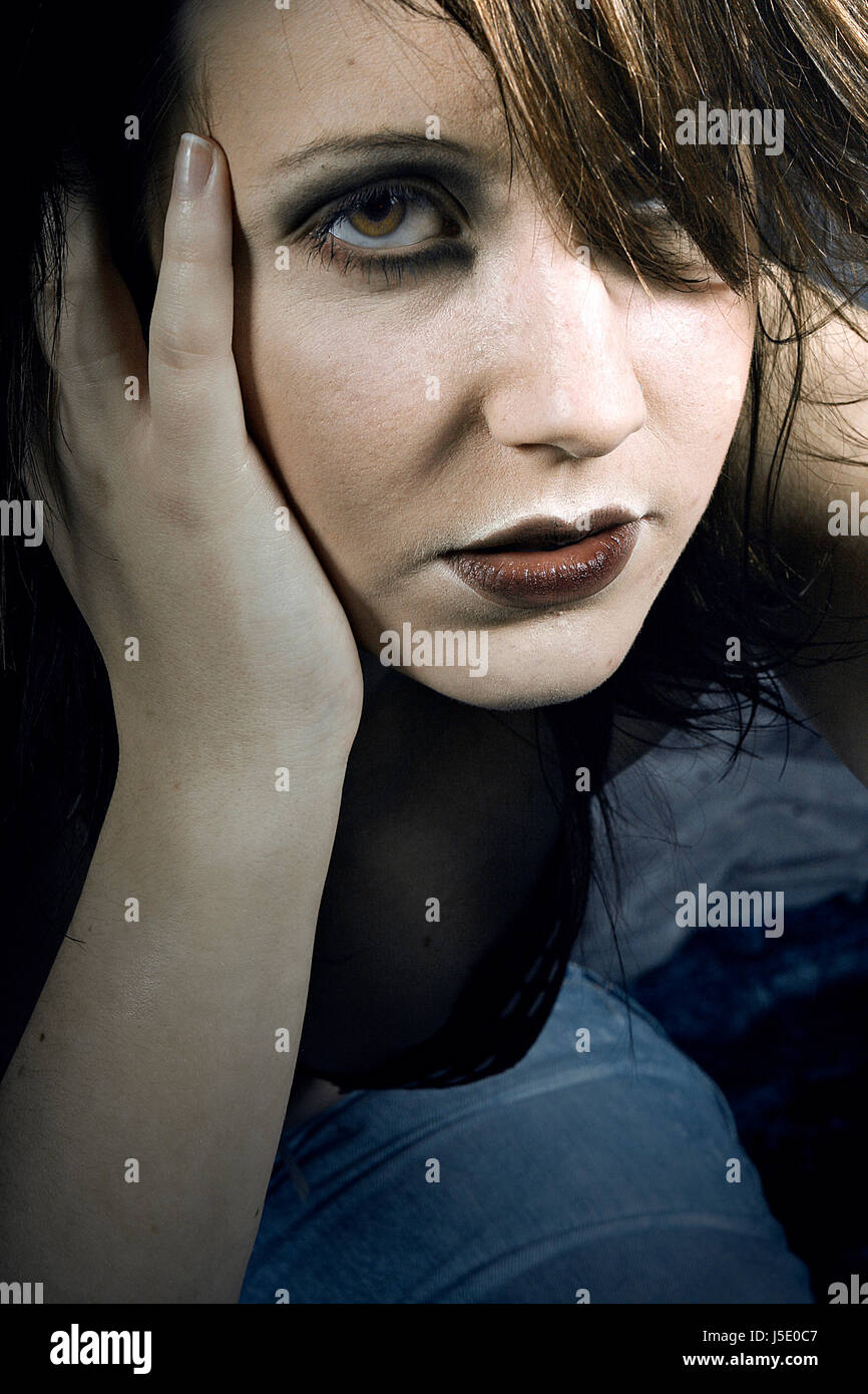 woman feeling face eyes fear drama expression makeup hope love in love ...