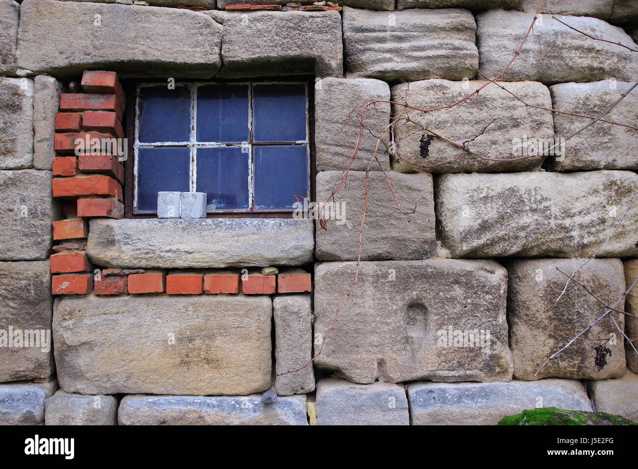 build stone window porthole dormer window pane coloured colourful ...
