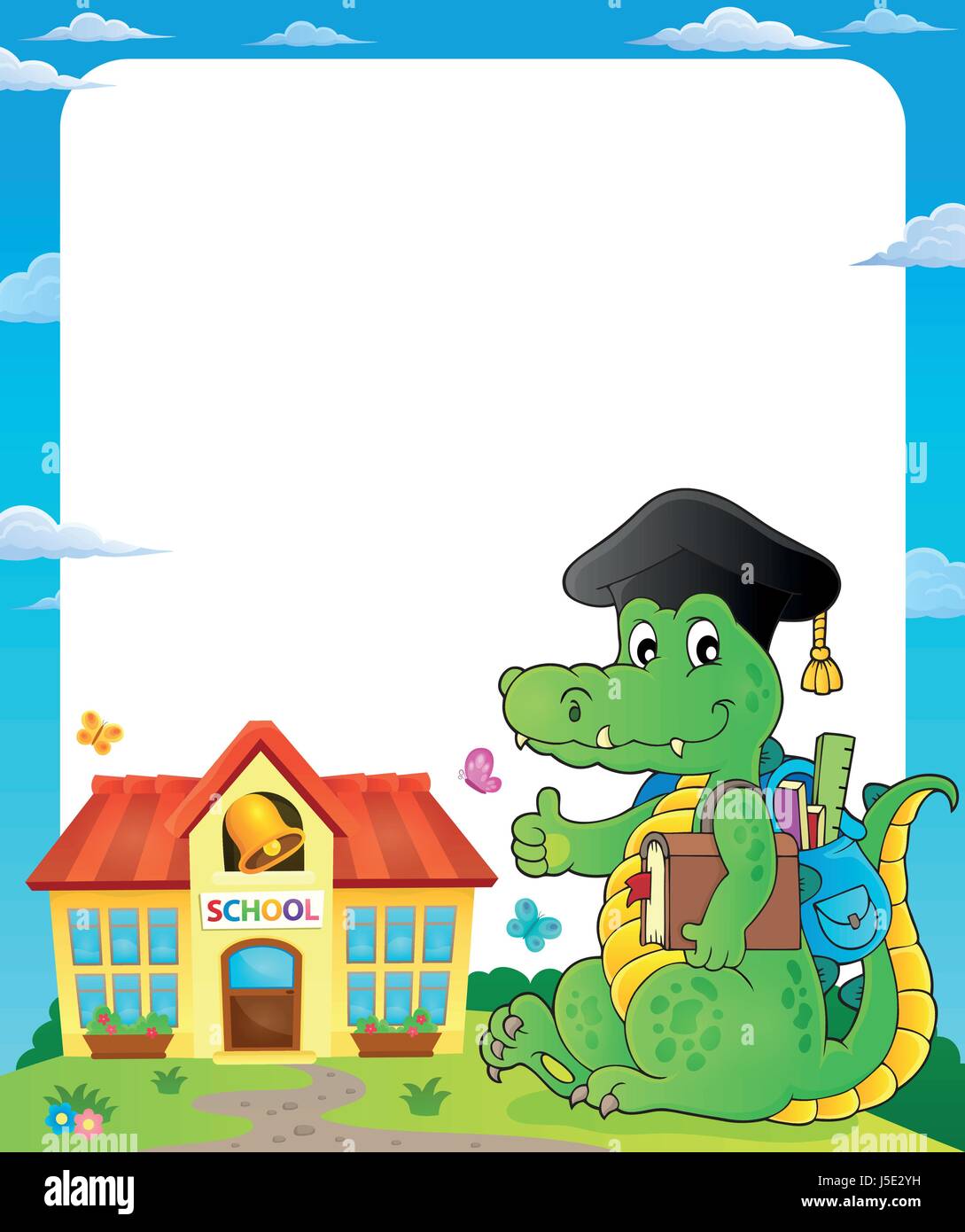 Frame with school theme crocodile - eps10 vector illustration Stock ...