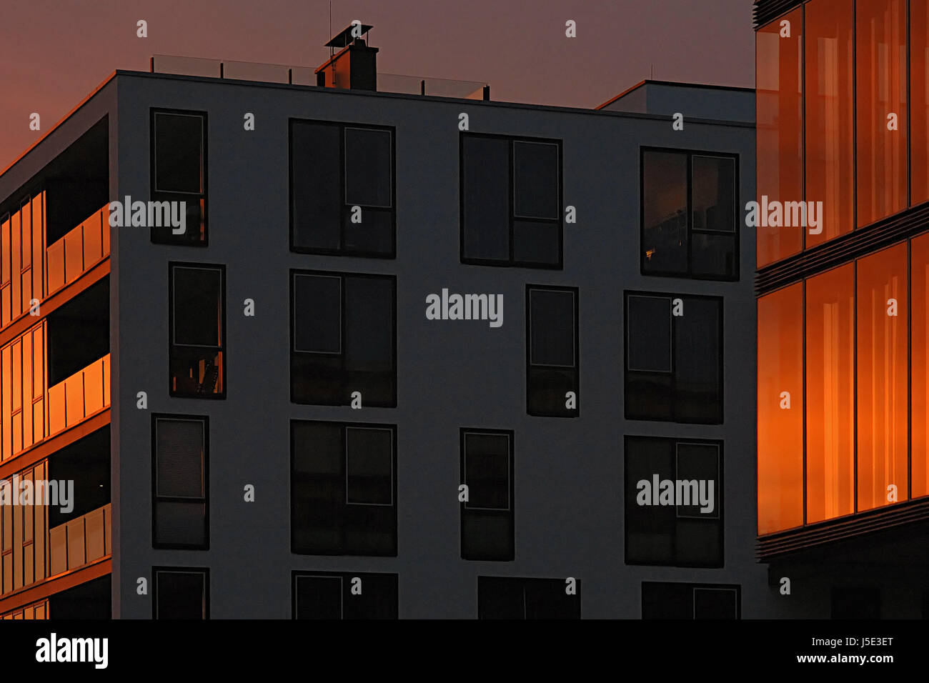 city town sunset office building office block block of offices building ...