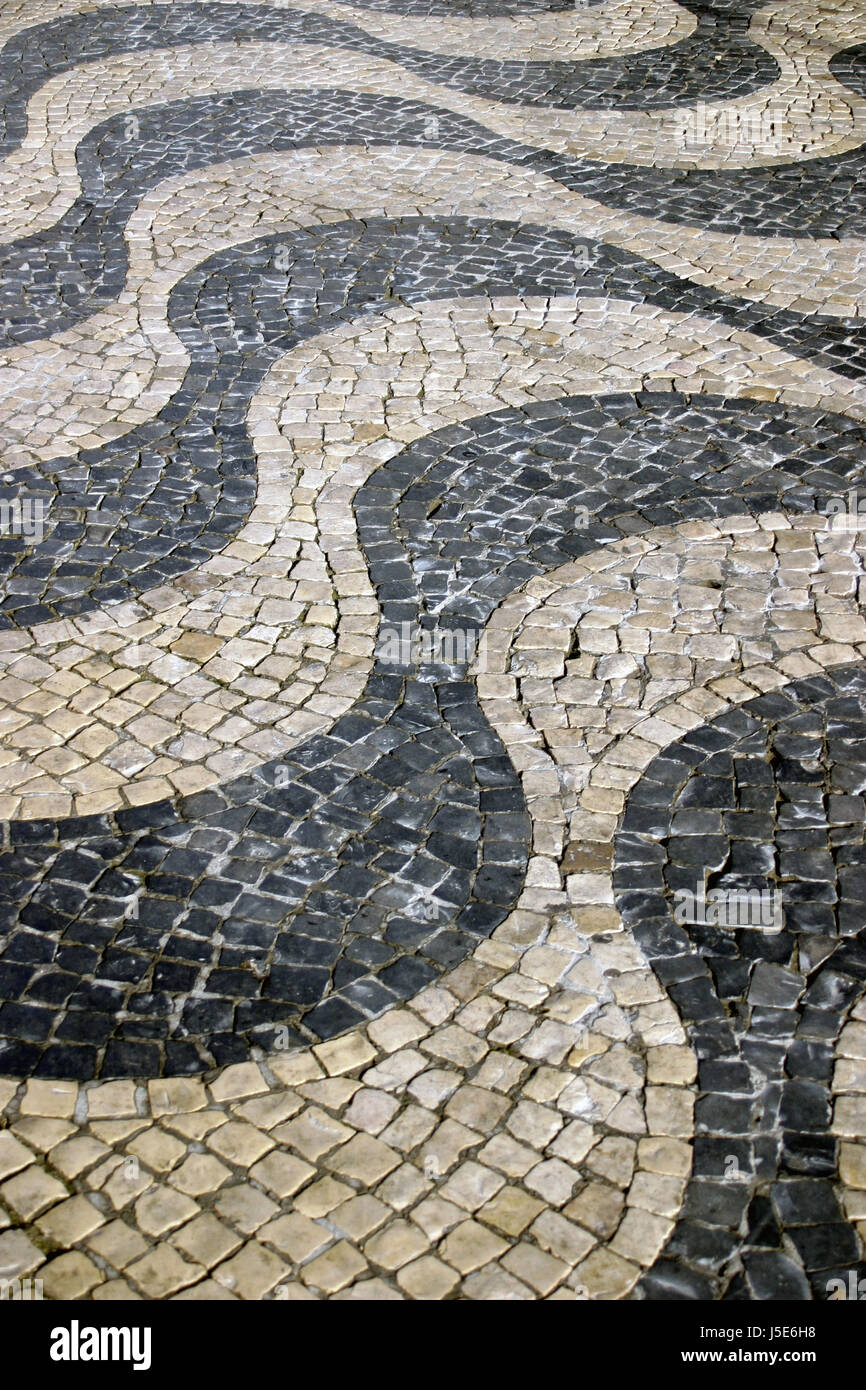 stone waves plaster pavement portugal wave bouldering flourishes road ...