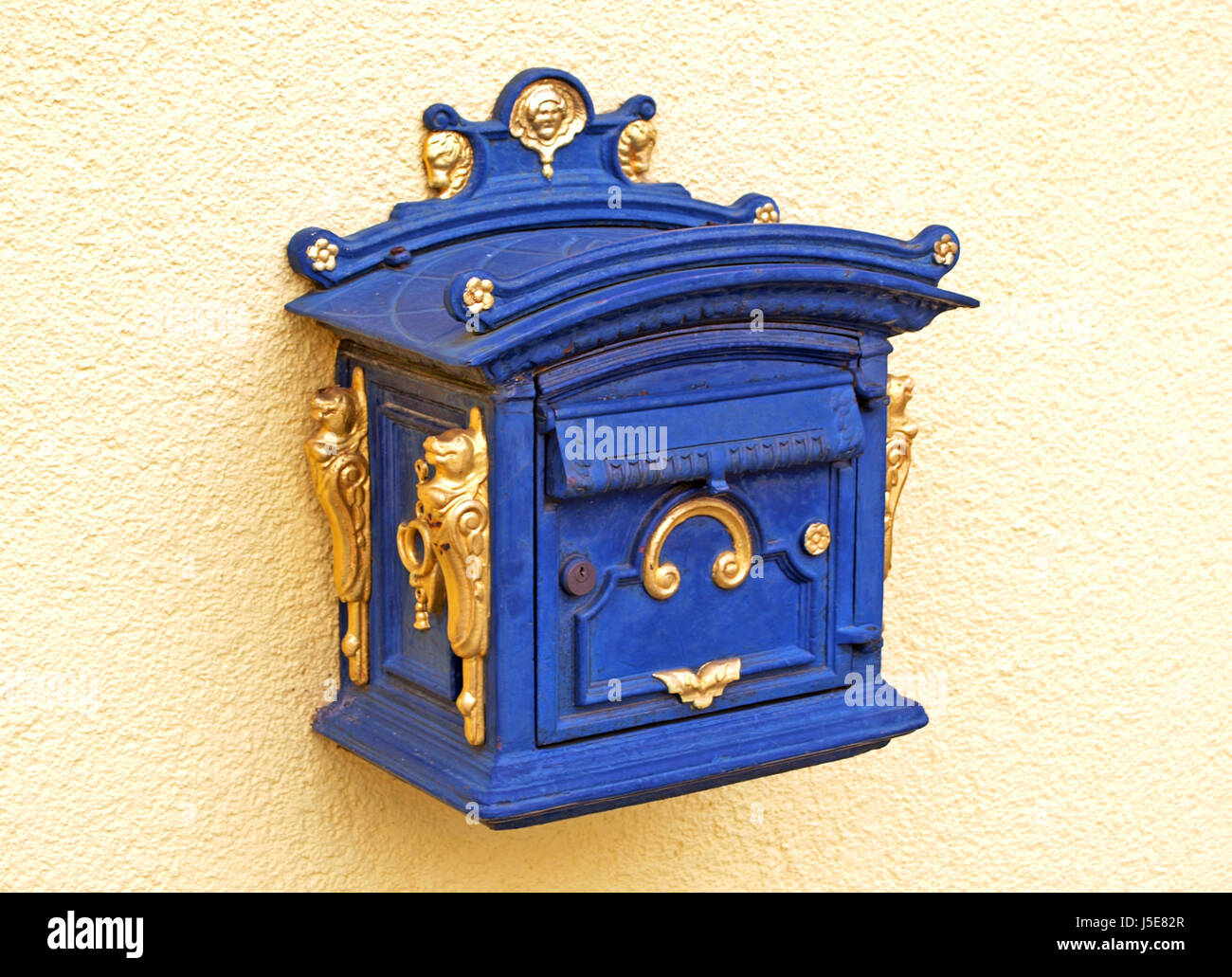 blue service colour wall mailbox postcard parcel letter mail message ...