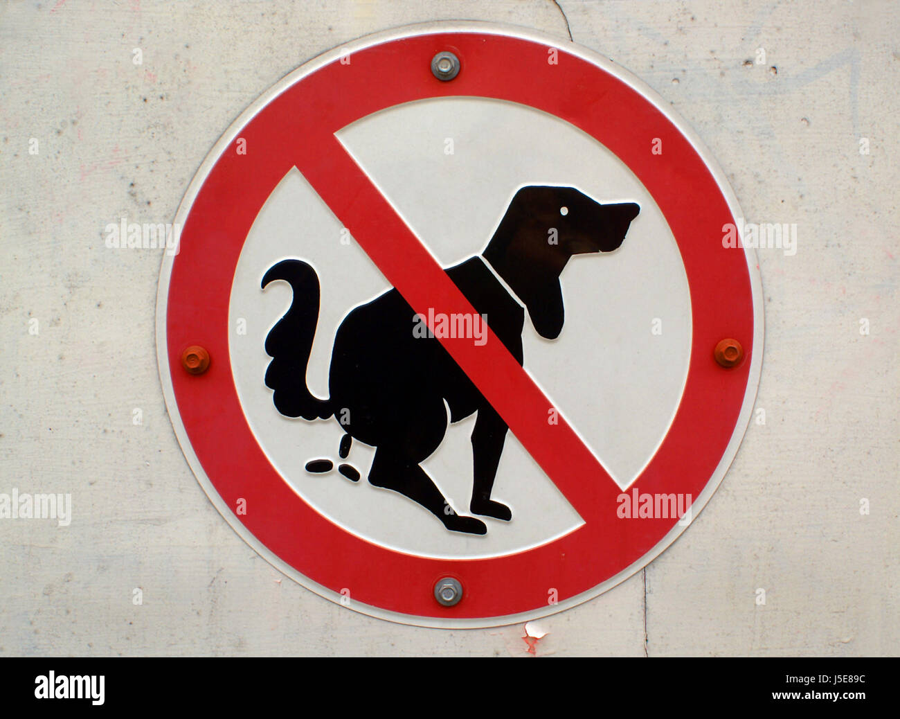 sign signal animal dog hint ban prohibition sign undesirable screwed on ...
