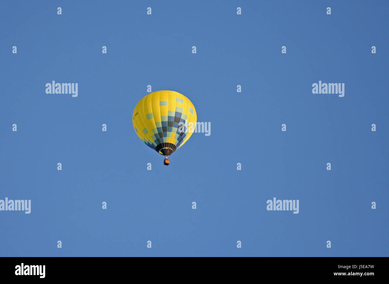 blue flight balloon hot air balloon far high pressure area firmament ...